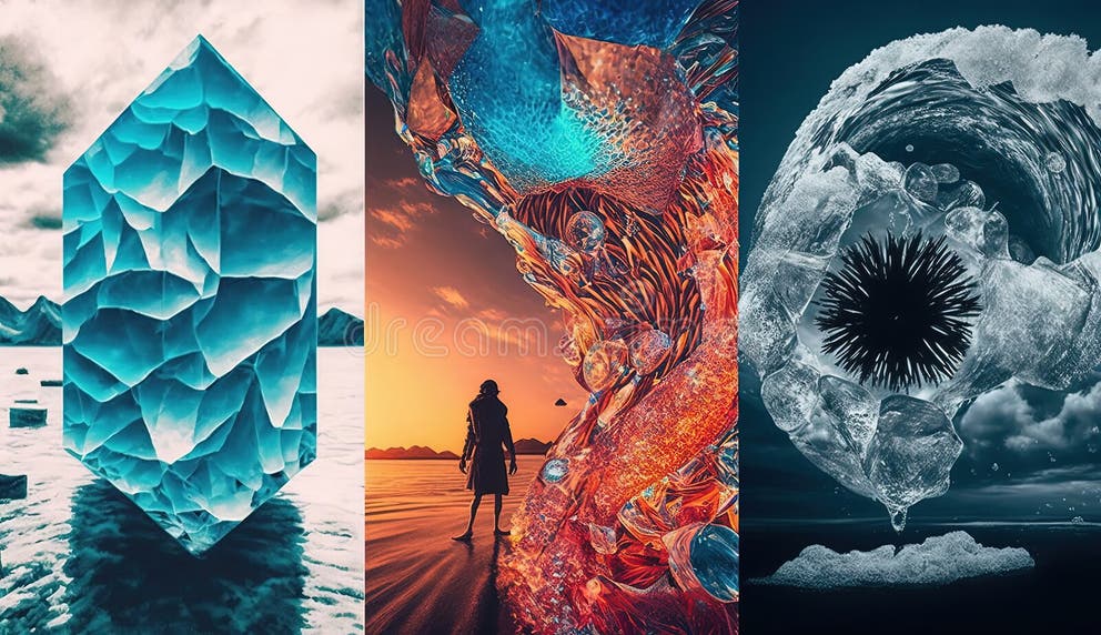 Arctic Iceberg Collage stock illustration. Illustration of power ...