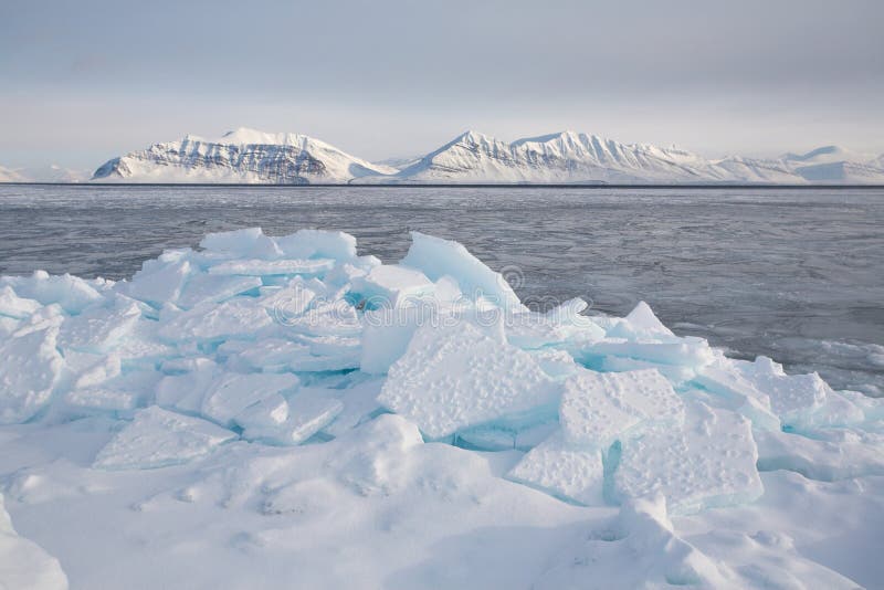 Arctic Icy Winter Landscape Stock Image - Image of ocean, landscape ...