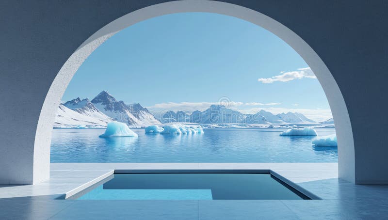 Arctic Infinity Pool- Minimalist Architecture with High Quality Image ...