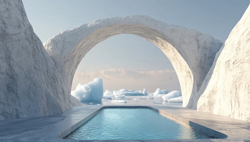 Arctic Infinity Pool Surreal Landscape- Icebergs High Quality Image ...