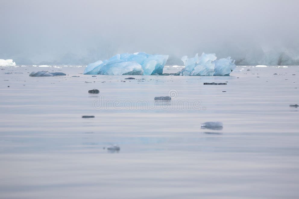 Arctic Landscape - Blue Ice in the Water Stock Photo - Image of water ...