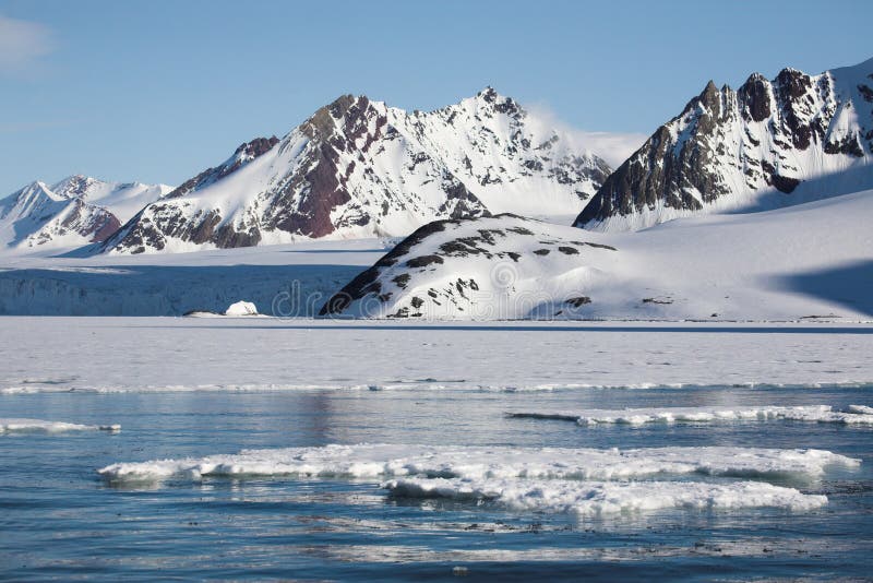 Arctic Landscape - Glacier and Mountains Stock Image - Image of ...