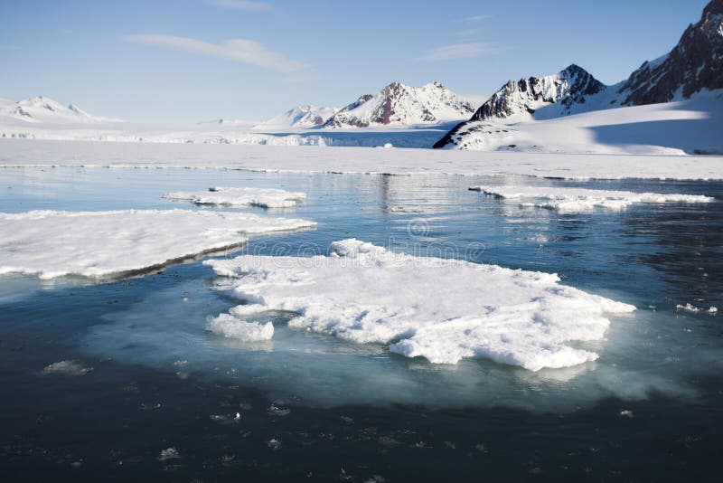 Arctic Landscape - Glacier and Mountains Stock Image - Image of ...