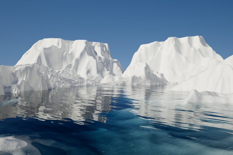 Arctic Landscape Glacier Scene 3d Render. Stock Illustration ...