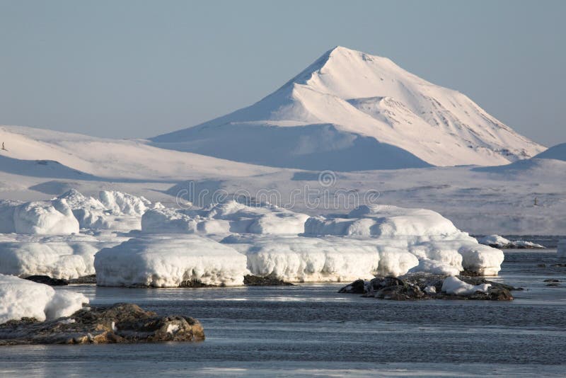 Arctic Landscape, Glaciers and Mountains Stock Image - Image of arctic ...