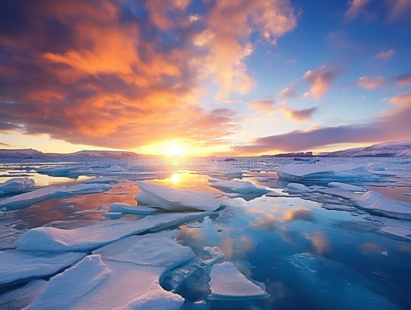 Ai Generated Illustration Wildlife Concept of Arctic Landscape ...