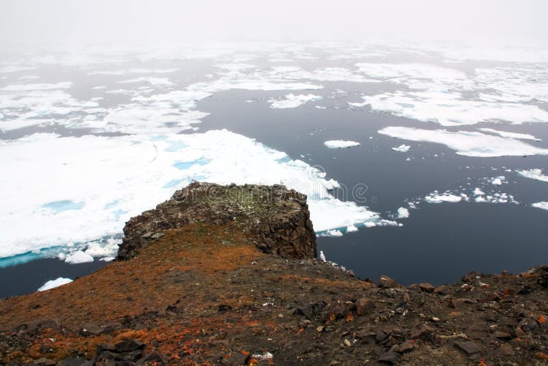 Arctic Landscape, Arctic Tundra And Ice Of Arctic Ocean Stock Image ...