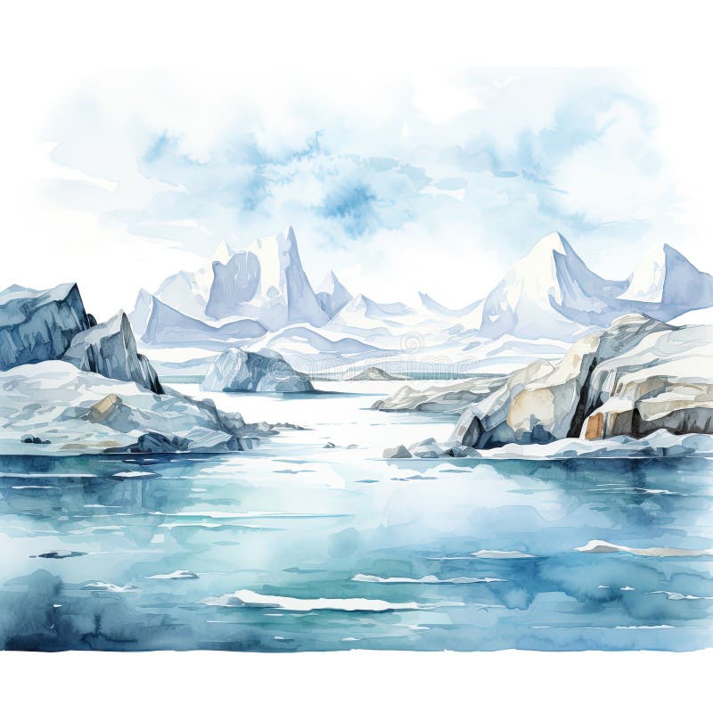 Arctic landscape stock illustration. Illustration of color - 328670783