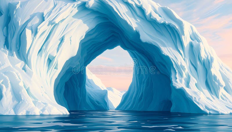 Arctic Majesty: a Glimpse through the Ice Gate Stock Illustration ...