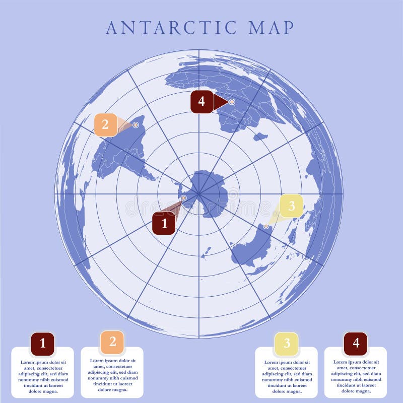 Arctic Map with Countries Boundary, Grid and Label Stock Vector ...