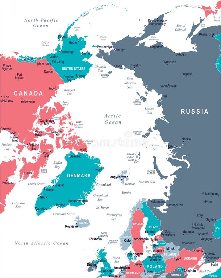 Arctic Map - Vector Illustration Stock Illustration - Illustration of ...