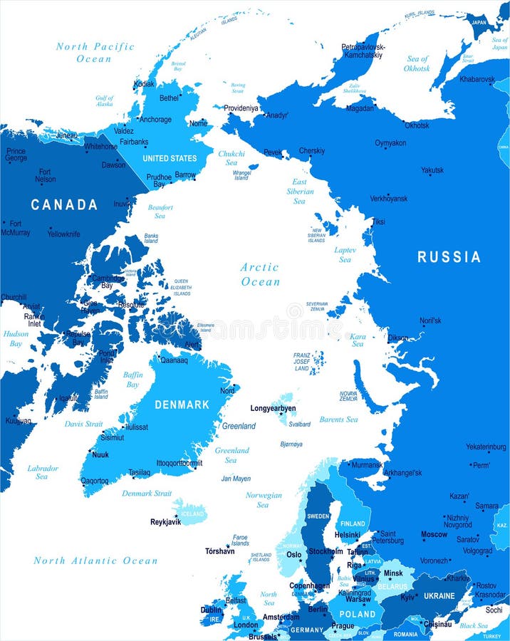 Arctic Map - Vector Illustration Stock Illustration - Illustration of ...