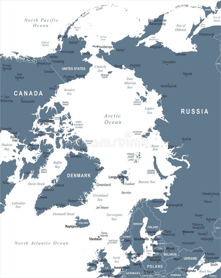Arctic Map - Vector Illustration Stock Illustration - Illustration of ...
