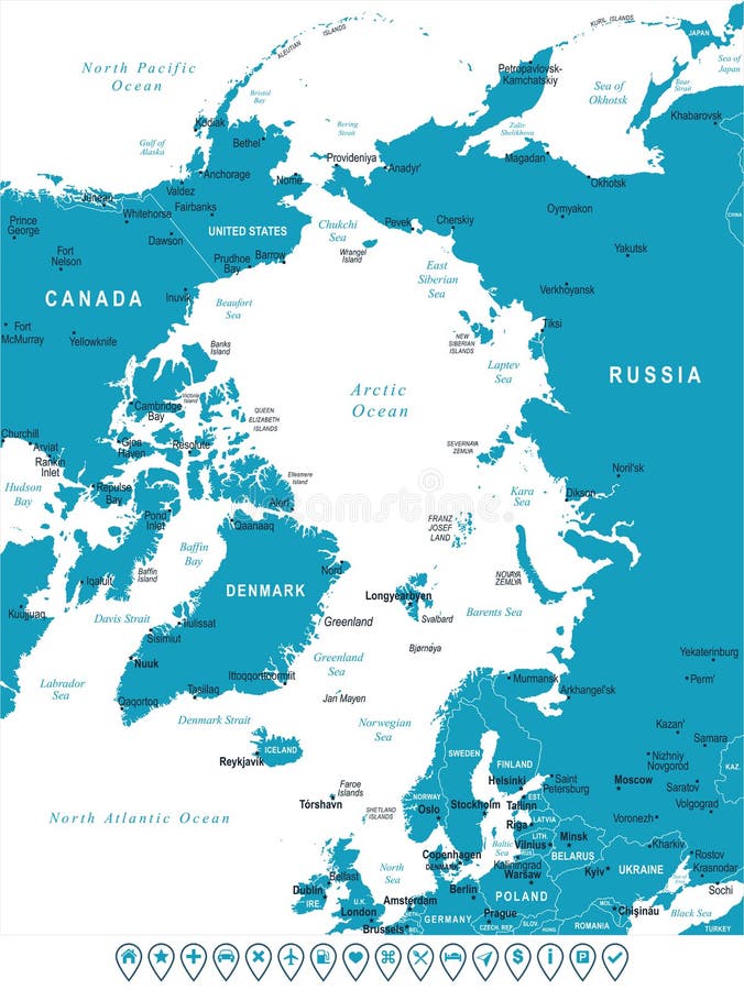 Arctic Map - Vector Illustration Stock Illustration - Illustration of ...