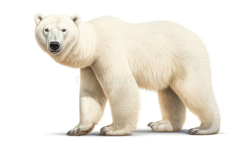 Arctic Monarch Polar Bear on White Background Stock Illustration ...