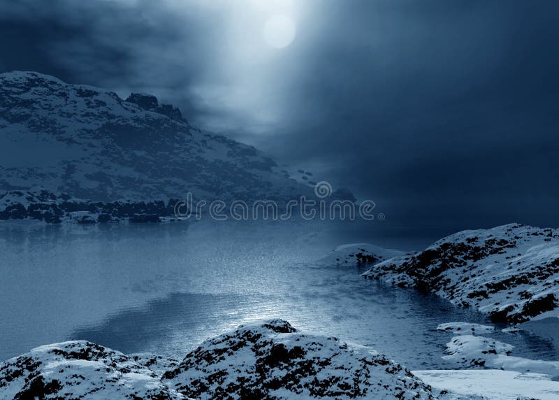 Arctic night landscape stock illustration. Illustration of generated ...