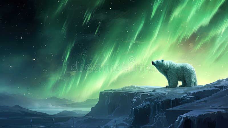 Arctic Nights Glow stock illustration. Illustration of polar - 301129340