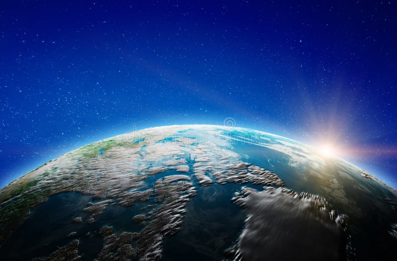 Arctic - North Pole from Space Stock Illustration - Illustration of ...