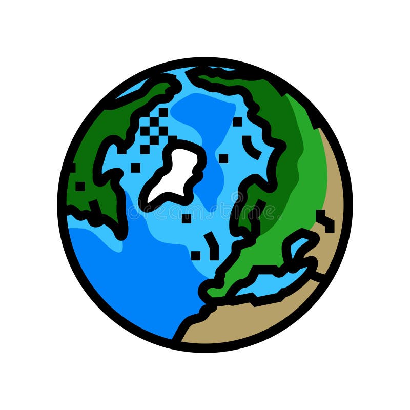 Arctic Ocean Map Color Icon Vector Illustration Stock Illustration ...