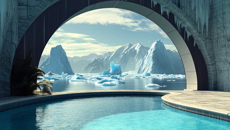 Arctic Pool Paradise- Stunning Iceberg View from High Quality Image ...