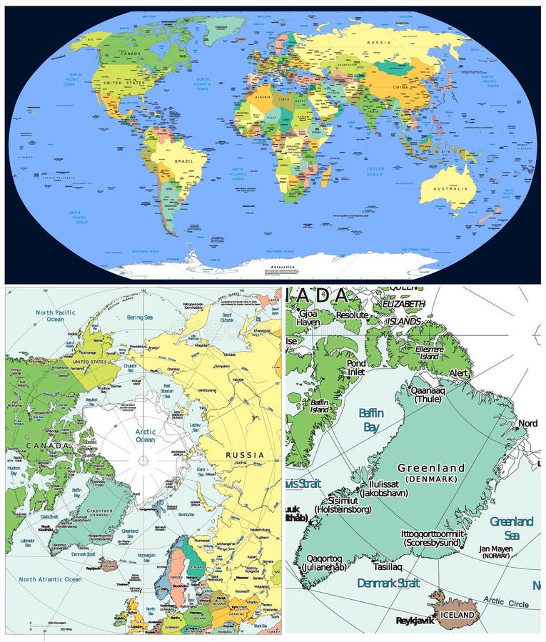 Arctic Region & World stock illustration. Illustration of chad - 83439020