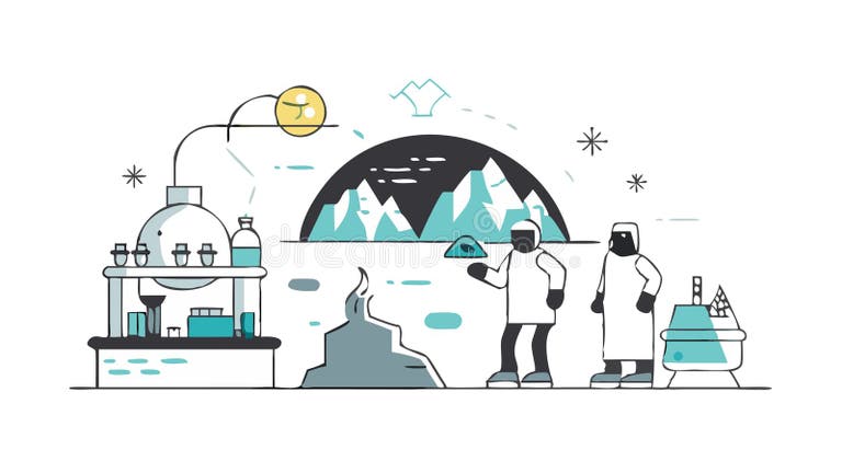 Arctic Research Lab: Polar Science Climate Study. Vector Design ...