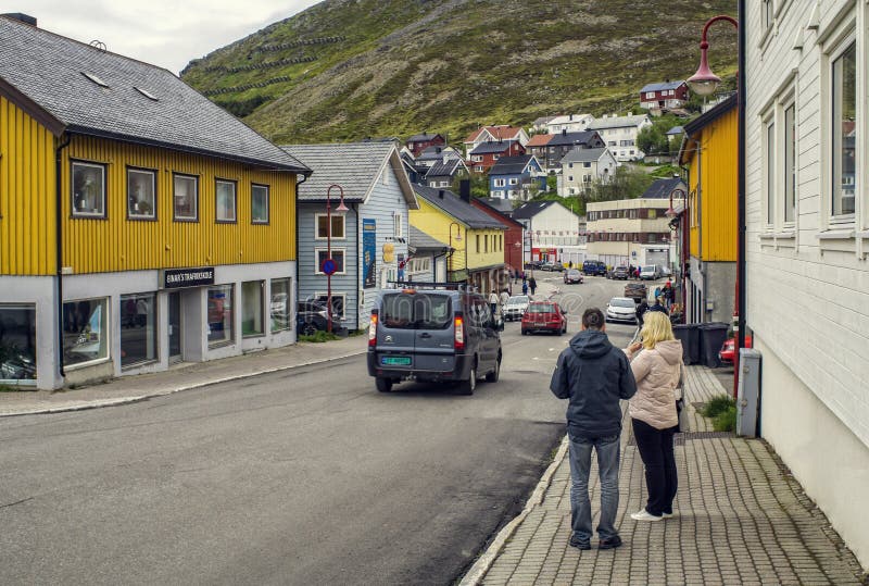 Arctic Small Town Scape editorial stock photo. Image of city - 125610228