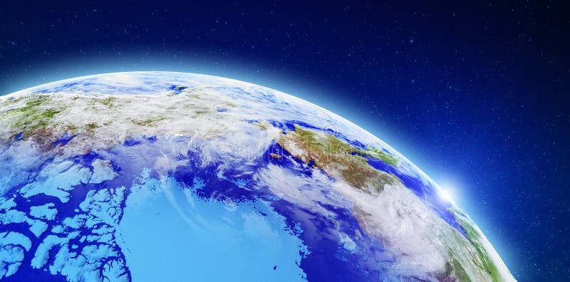 Arctic from space stock illustration. Illustration of aero - 144343366