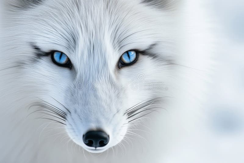 Arctic Stare: Mesmerizing Blue Eyes of a Snow Fox Stock Photo - Image ...