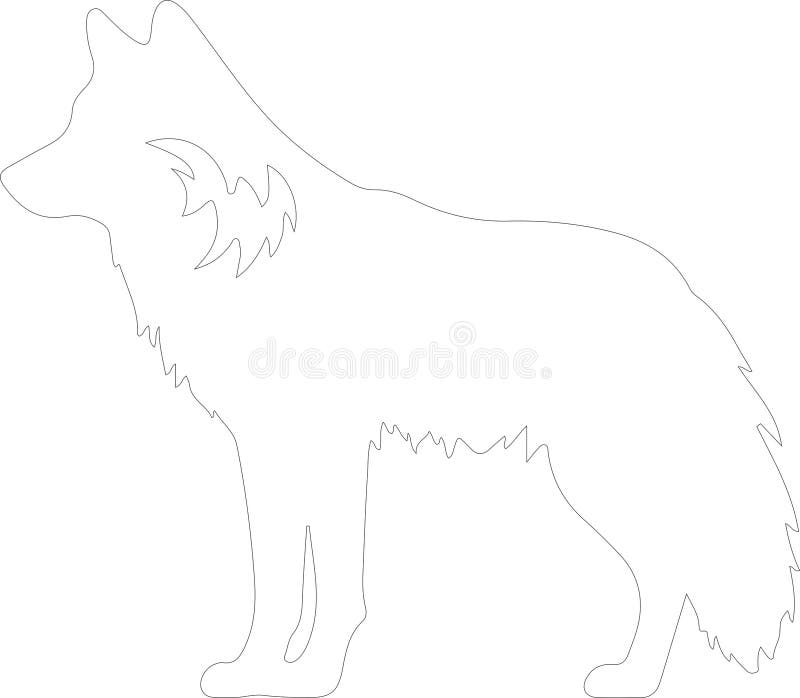 Arctic Wolf Outline Outline Silhouette Generative Ai Stock Vector ...
