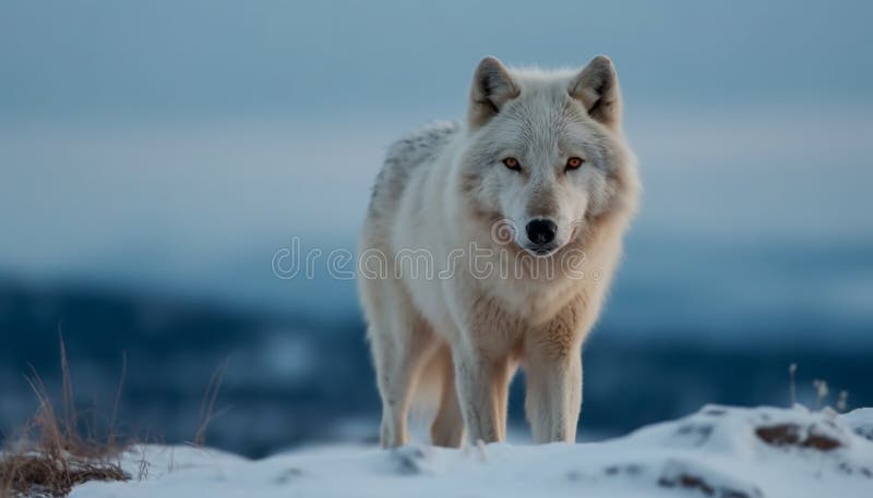 Arctic Wolf Standing in Snow, Howling Loudly Generative AI Stock ...