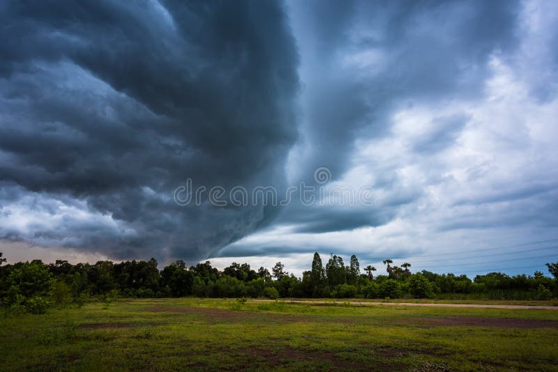 Arcus cloud phenomenon stock image. Image of landscape - 245850337
