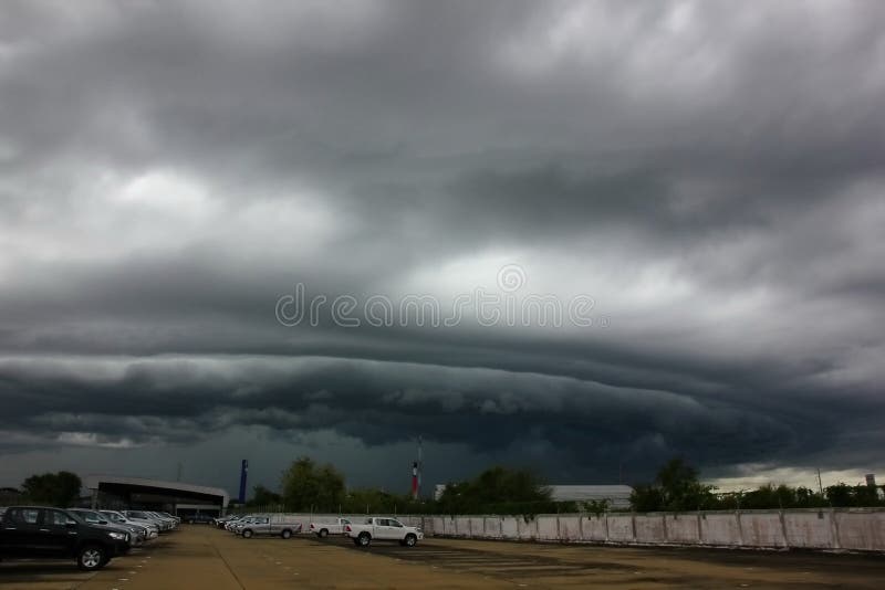 Arcus Cloud or Shelf Cloud before Rain Storm Stock Photo - Image of ...