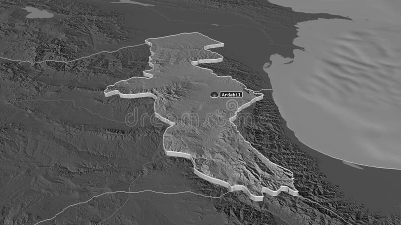 Ardebil, Iran - Extruded with Capital. Bilevel Stock Illustration ...