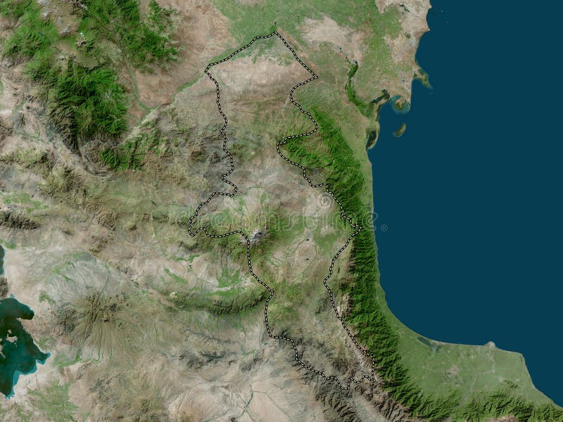 Ardebil, Iran. High-res Satellite. No Legend Stock Illustration ...
