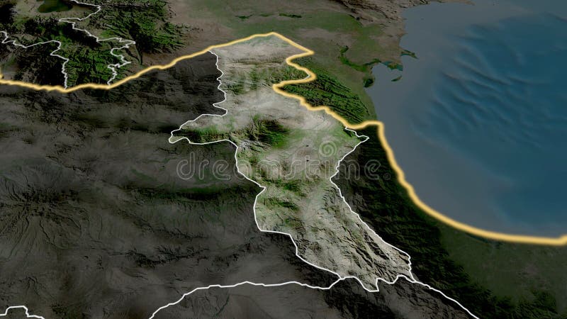 Ardebil, Iran - Highlighted. Satellite Stock Illustration ...