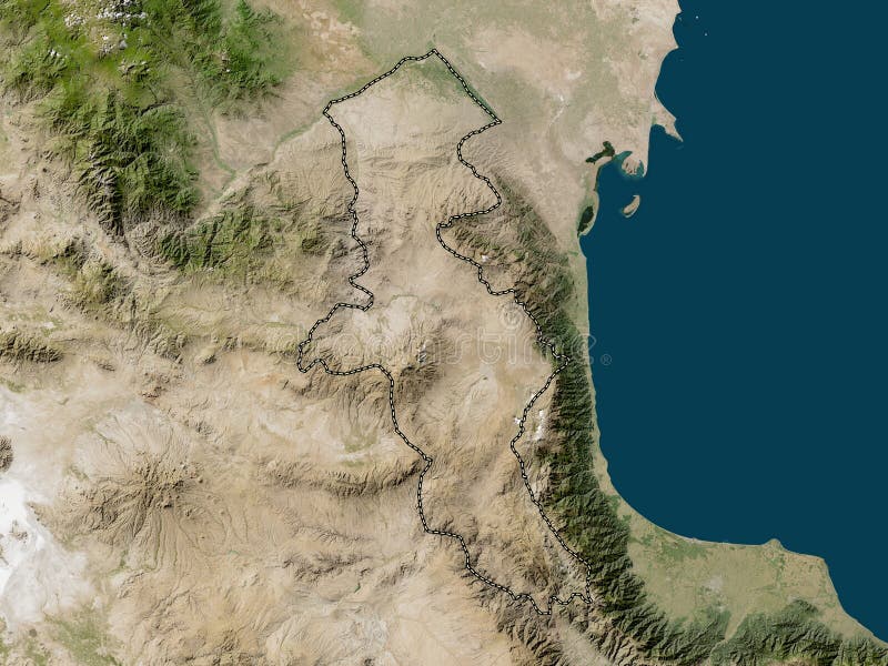 Ardebil, Iran. Low-res Satellite. No Legend Stock Illustration ...