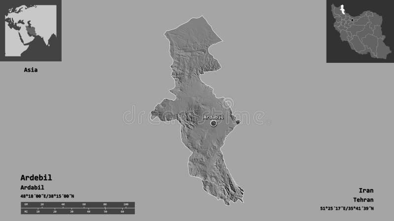 Ardebil, Province of Iran,. Previews. Bilevel Stock Illustration ...