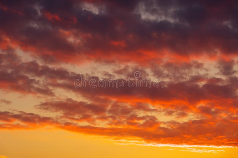 Ciel Orange Et Jaune Vibrant Lumineux De Coucher Du Soleil De Couleurs ...