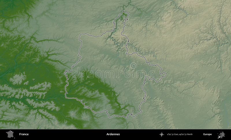 Ardennes Outlined, France. Physical Stock Illustration - Illustration ...