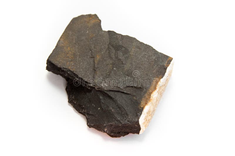 Roccia D'ardesia Isolata Su Sfondo Bianco Fotografia Stock - Immagine ...