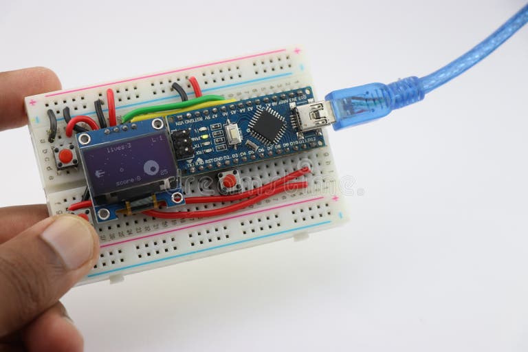 Arduino Mini Game Prototype Project Made From Oled Display And Programmable Controller On