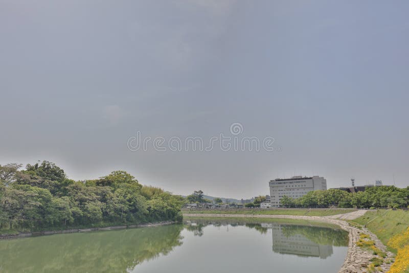 An Area of Asahi River at Okayama Downtown Stock Photo - Image of ...