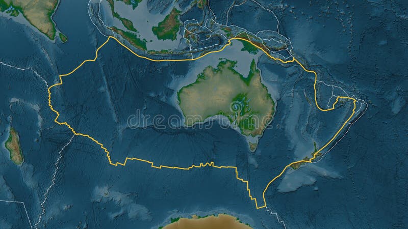 Australian Plate Outlined. Patterson Cylindrical. Physical Stock ...