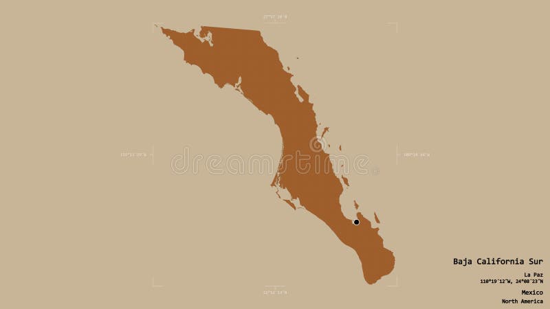 Baja California Sur - Mexico. Bounding Box. Pattern Stock Illustration ...