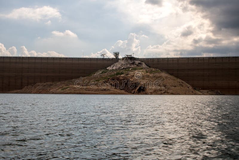 The Area Behind the Dam with Lots of Water Stock Image - Image of ...