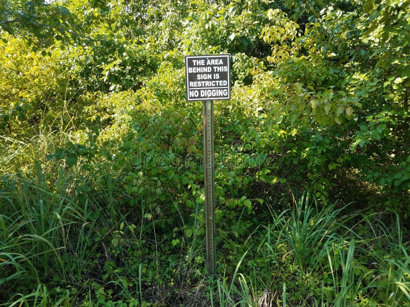 Area Behind this Sign is Restricted No Digging Stock Image - Image of ...