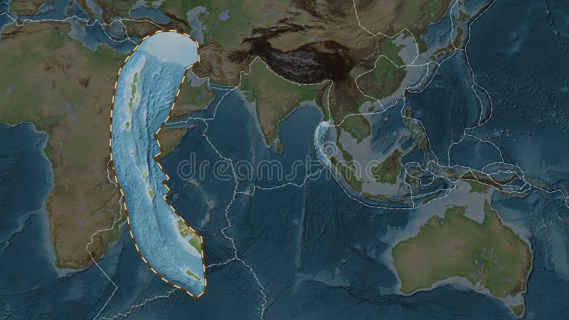 Burma Plate Extracted. Patterson Cylindrical. Topografic Stock ...