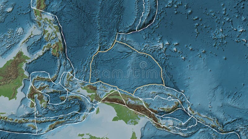 Caroline Plate Outlined. Patterson Cylindrical. Topografic Stock ...