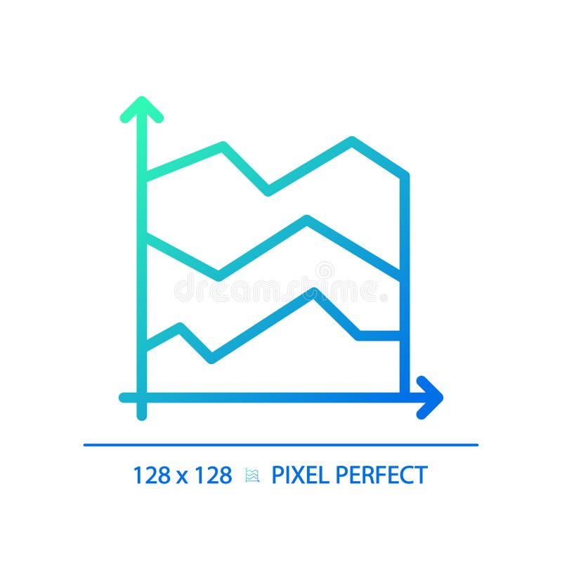 Area Chart Gradient Linear Vector Icon Stock Vector - Illustration of ...